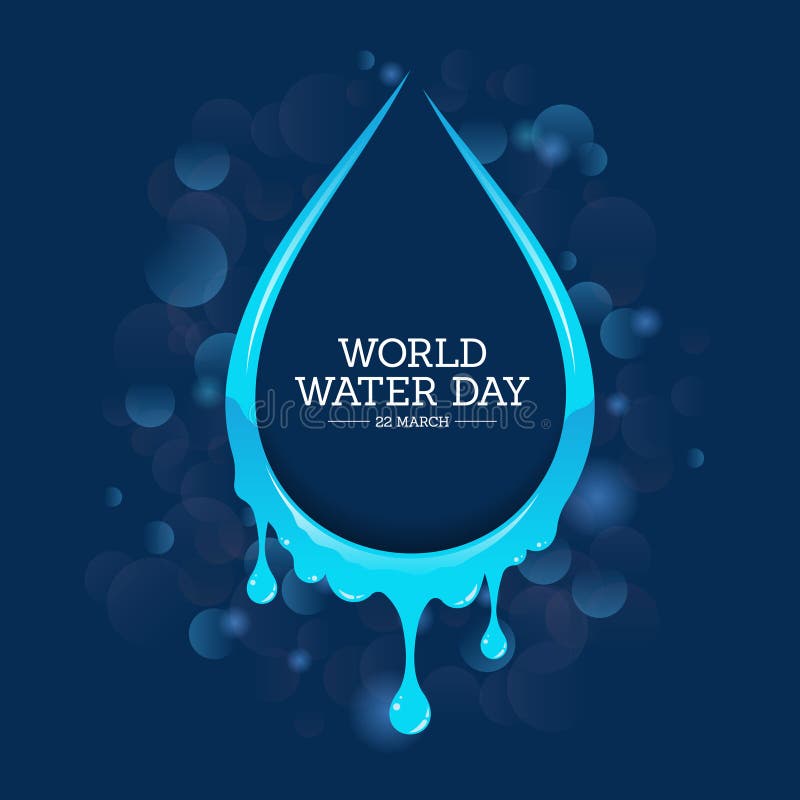 World Water Day - Text in Line Drop Water Shape with with Water ...