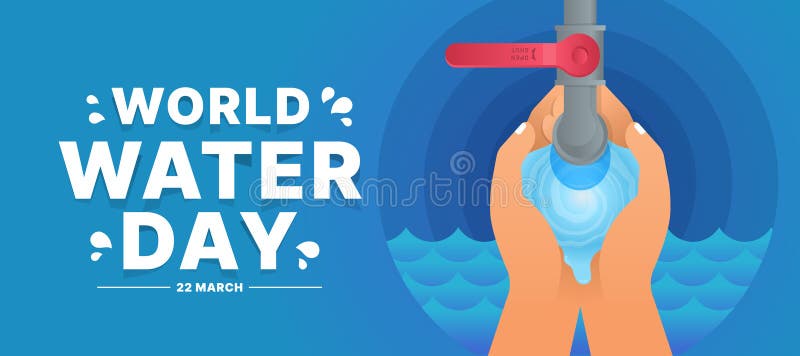 World Water Day - Top View Hands Hold Water Falling from Tap on Circle ...