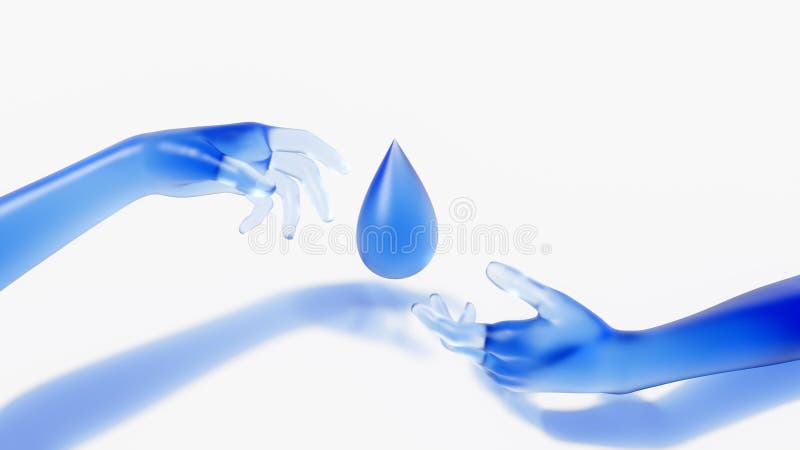 World Water Day. Transparent Hands Holding Water Drop. Save Water for ...