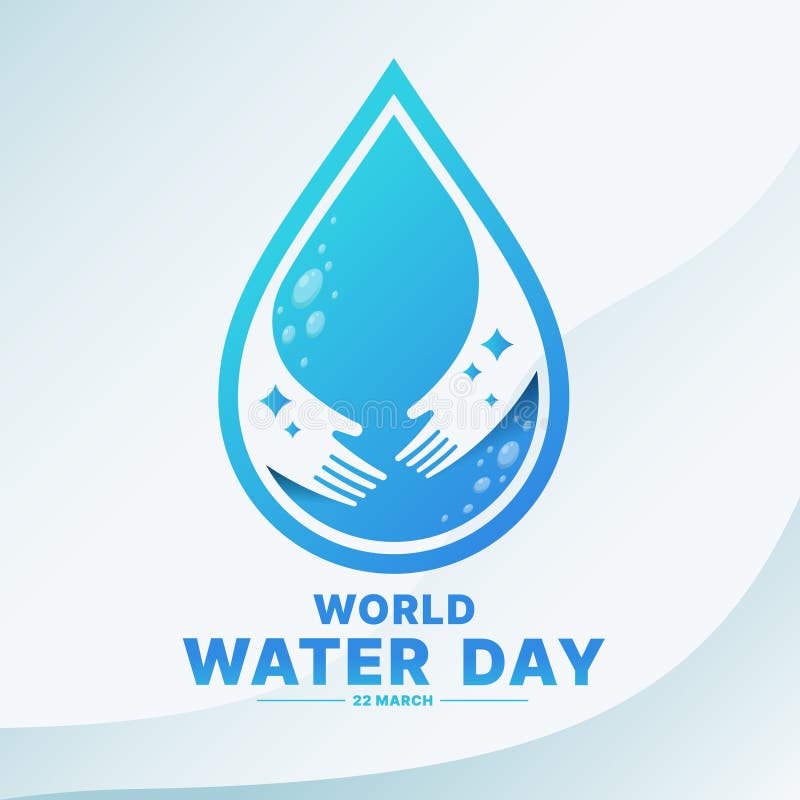 World Water Day - Two Hand Hold Hug Blue Drop Water Sign with Water ...