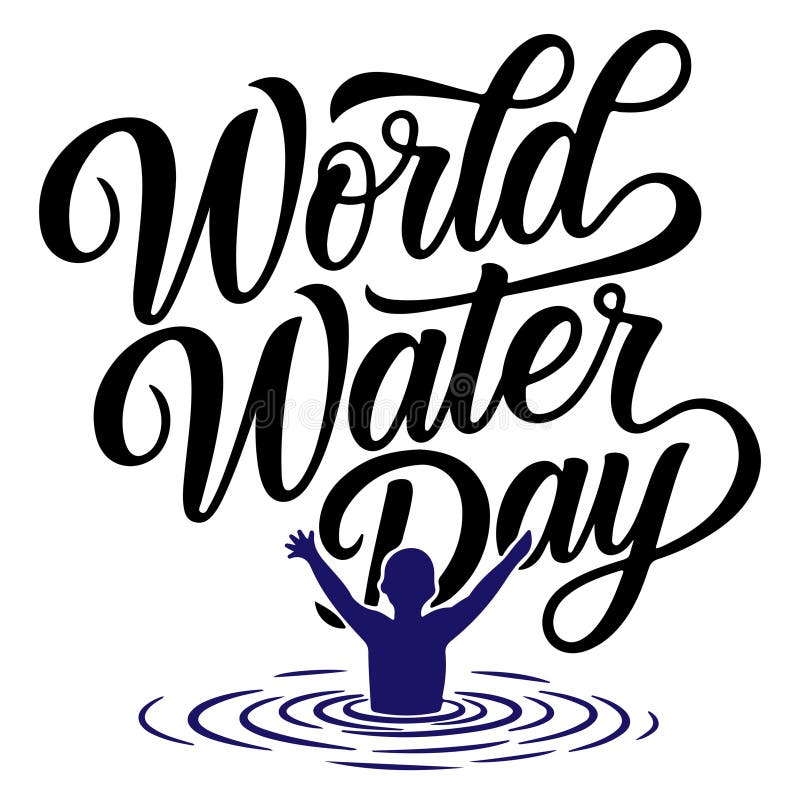 World Water Day Typography with Silhouette Vector Stock Vector ...