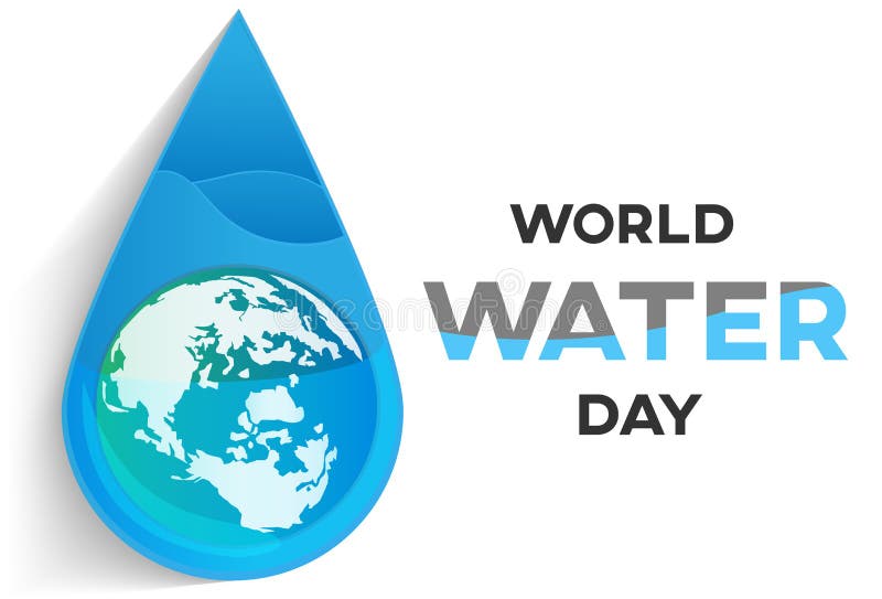 World Water Day White Background , Greeting Card or Poster for Campaign ...