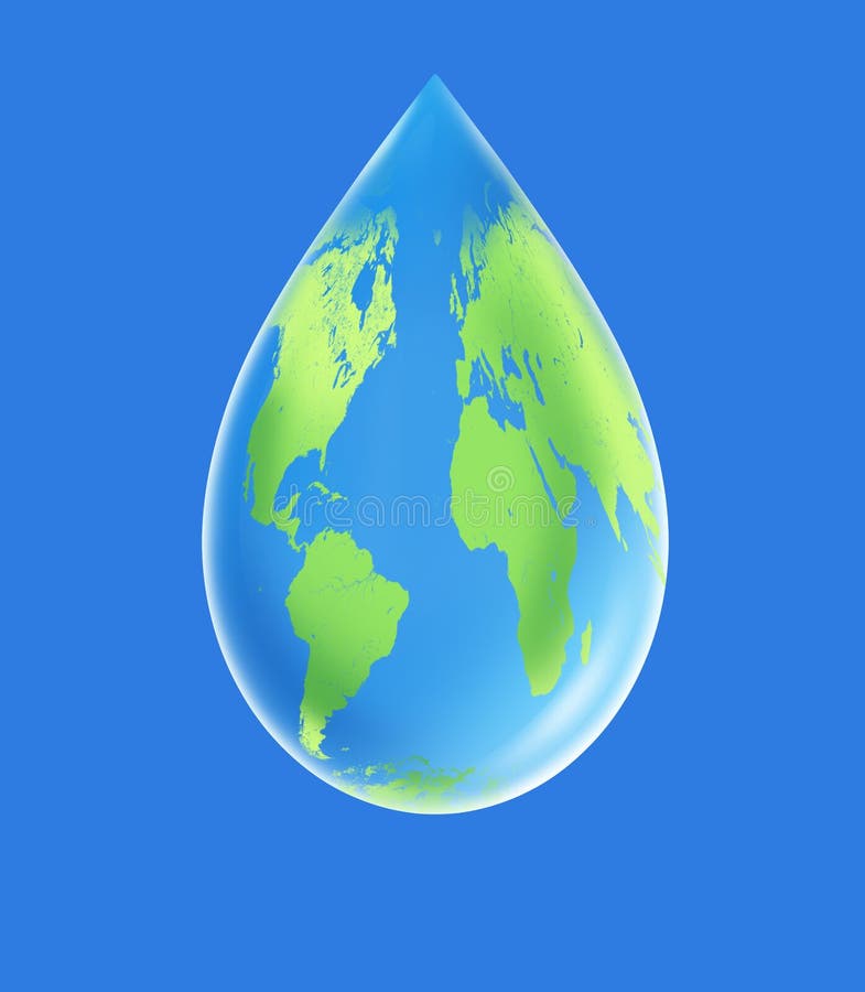 World Water Droplet Clean Environment Stock Illustration - Illustration ...