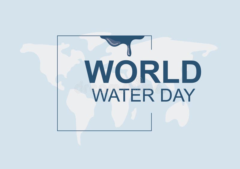World Water Day Global Map Design with Dripping Element Stock Vector ...