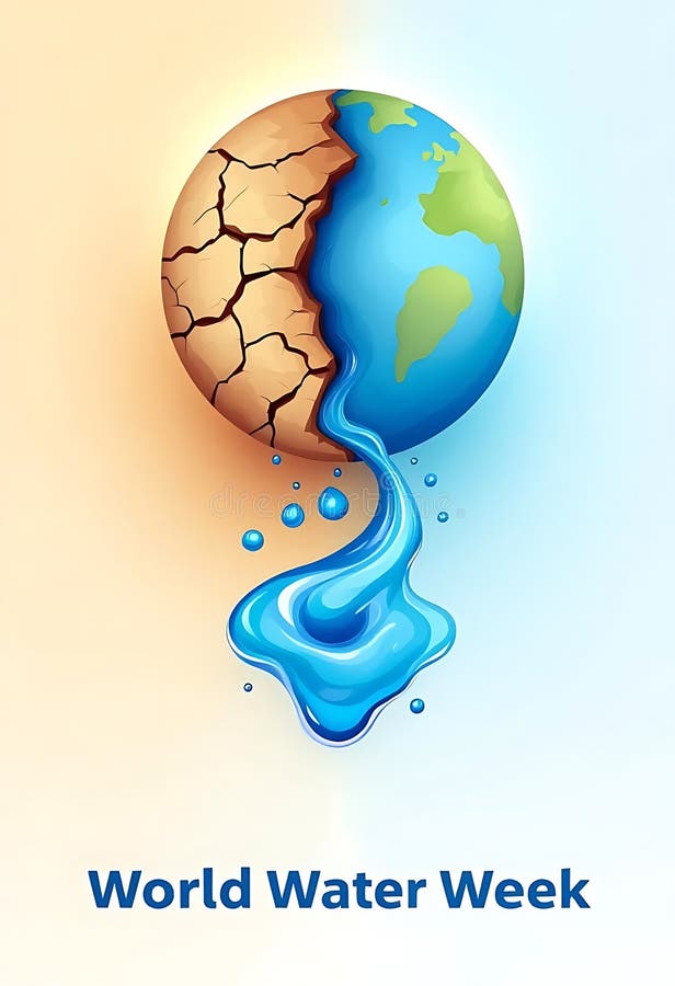 World Water Week: Climate Change and Water Scarcity Awareness Stock ...