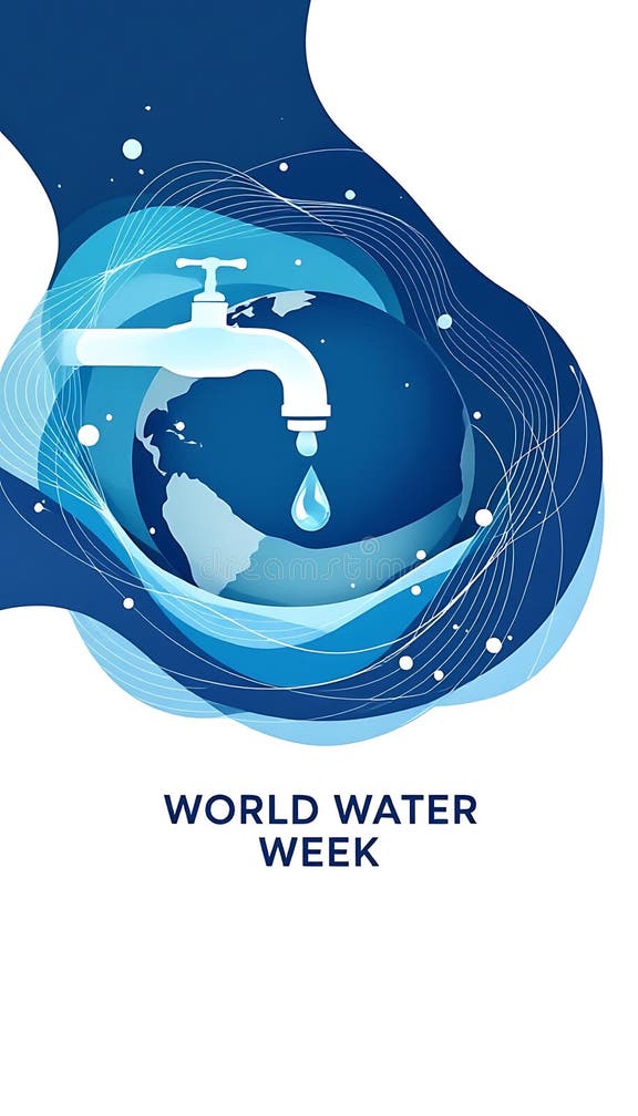 World Water Week Illustration with Tap and Globe Emphasizing Water ...