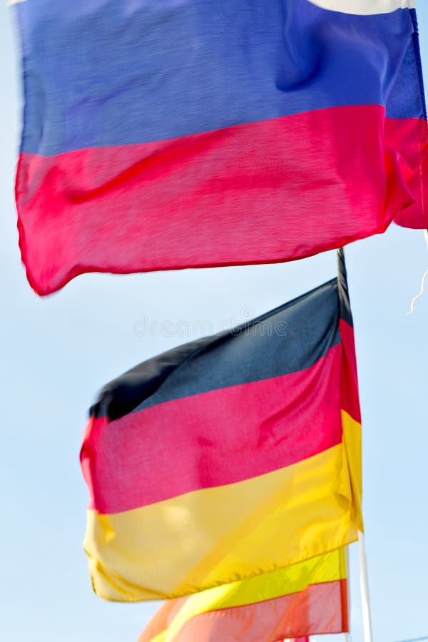 World Waving Flag in the Blue Sky Colour and Morocco Stock Photo ...