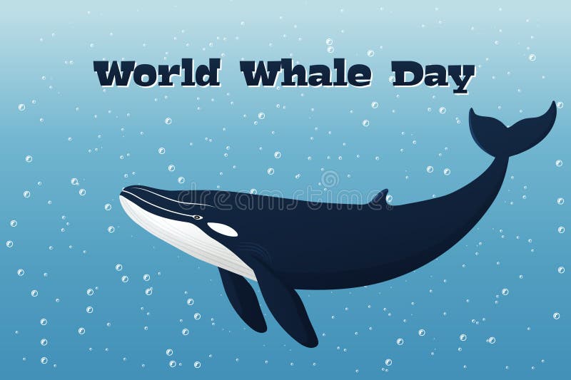 World Whale Day Flat Vector Illustration Stock Vector - Illustration of ...