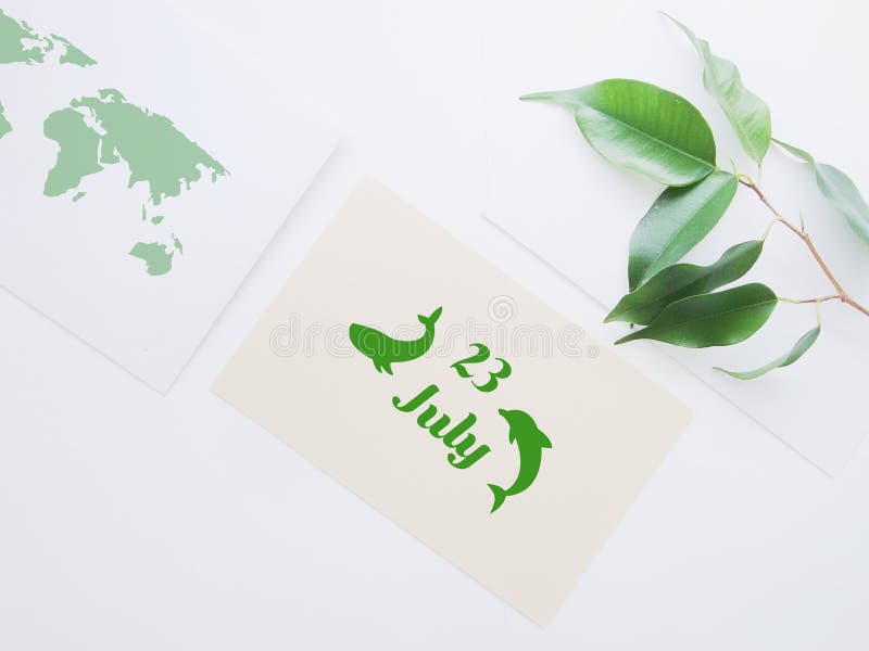 World Whale Dolphin Day Emblem. July 23 Stock Photo - Image of icon ...