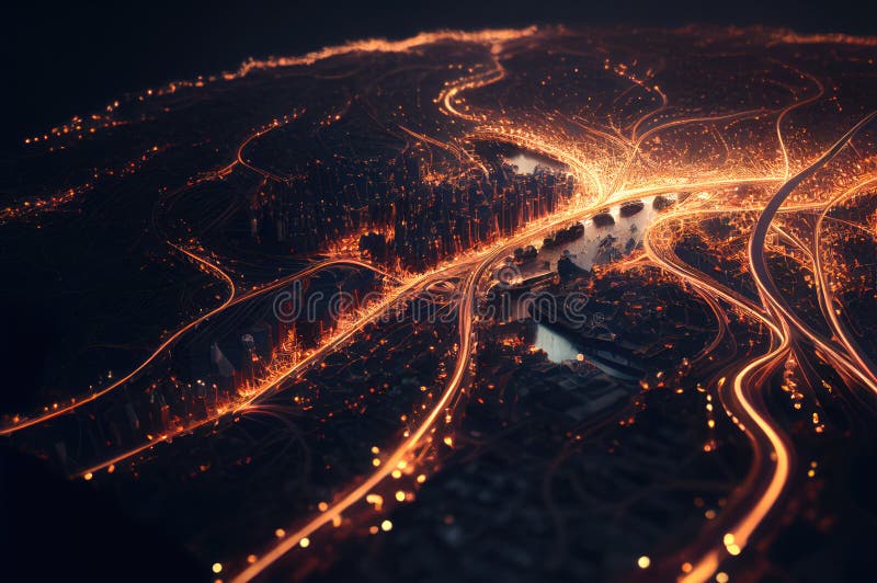 The World Where Flow the Information. a Vision of the Internet Stock ...