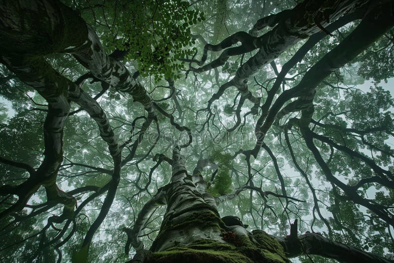 A World Where Trees Grow Upside Down Roots Reaching for the Sky Stock ...