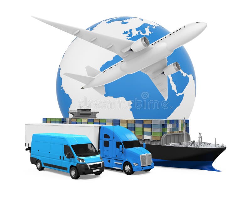 World Wide Cargo Transport stock illustration. Illustration of concept ...