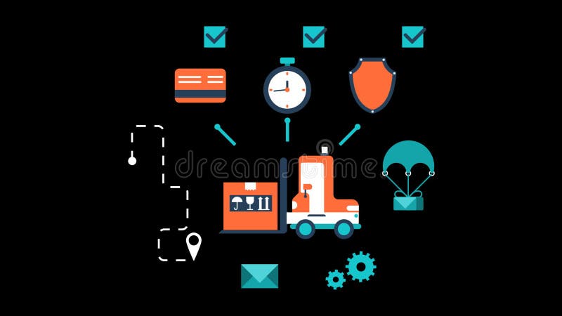 World Wide Delivery Courier Parcel Animation Transparent Vector Motion ...