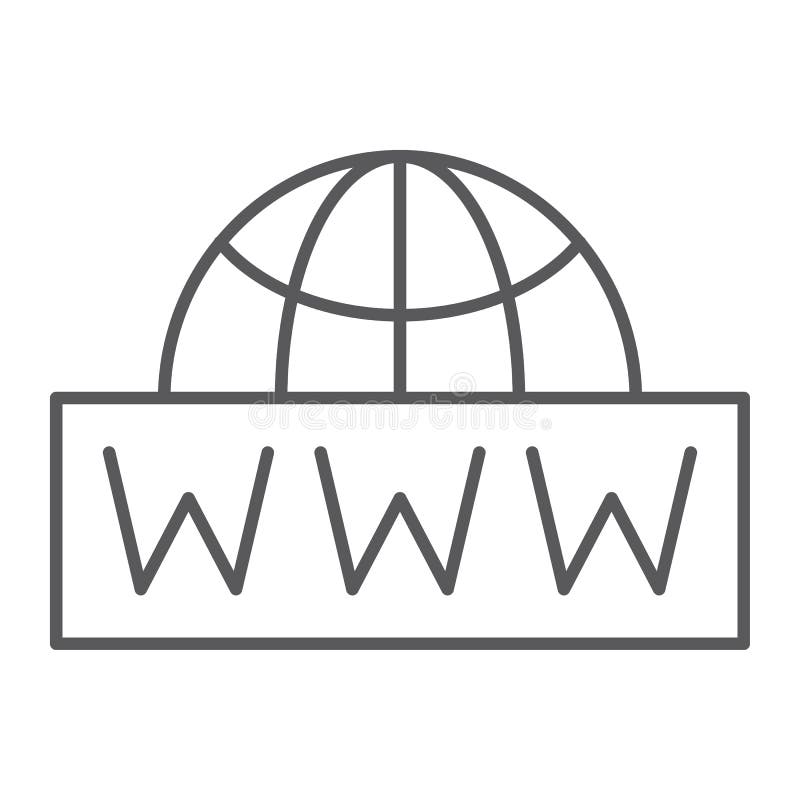 World Wide Net Thin Line Icon, Communication and Network, Internet Sign ...