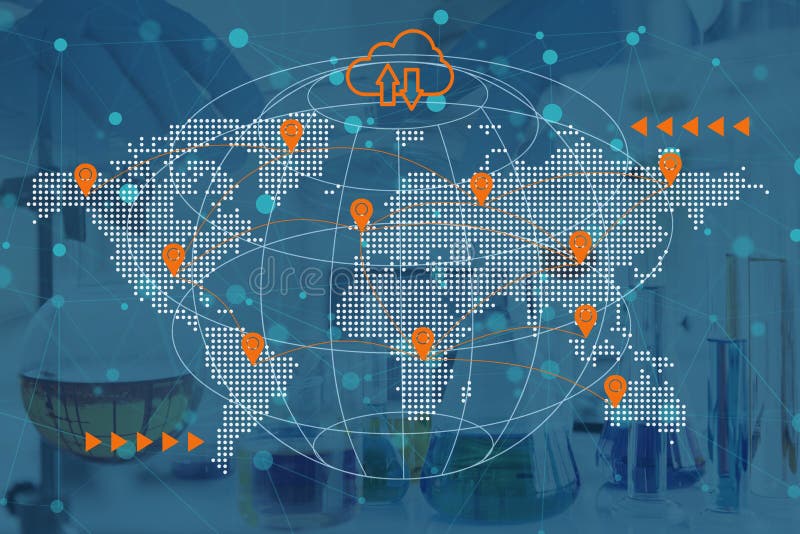 World Wide Shipping and Logistics Industry Concept. World Map with ...