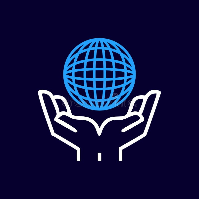 World Wide Support Care Hands Globe Symbol Icon Stock Vector ...