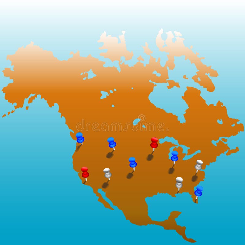 World Tacks in Earth Globe stock illustration. Illustration of white ...