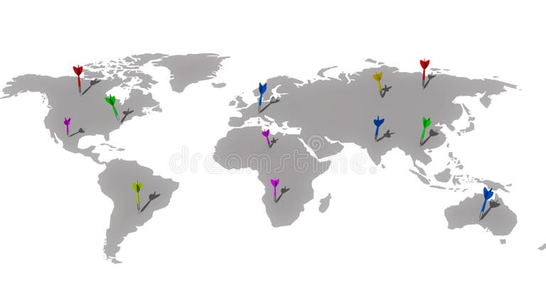 World Map Dart Stock Illustrations – 229 World Map Dart Stock ...