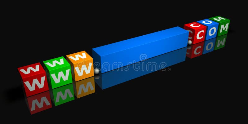 World Wide Web Address in Color Cubes Stock Illustration - Illustration ...