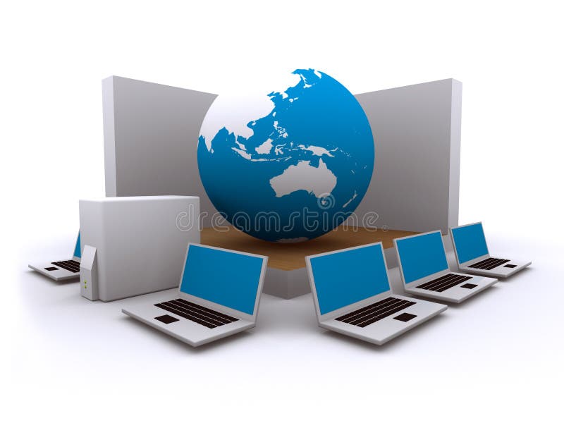 World Wide Web and Computer Network Stock Illustration - Illustration ...