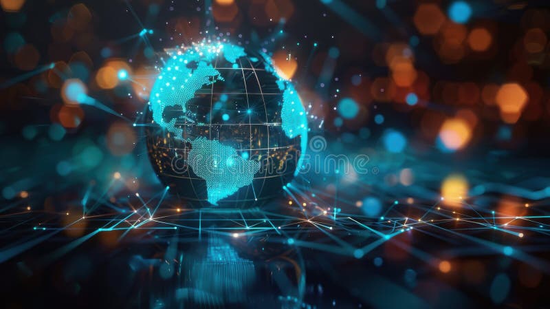 The World Wide Web in the Form of a Globe in the Phone. Global Internet ...