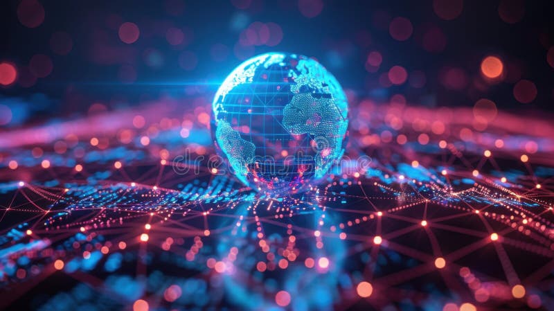 The World Wide Web in the Form of a Globe in the Phone. Global Internet ...