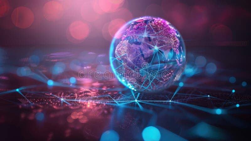 The World Wide Web in the Form of a Globe in the Phone. Global Internet ...