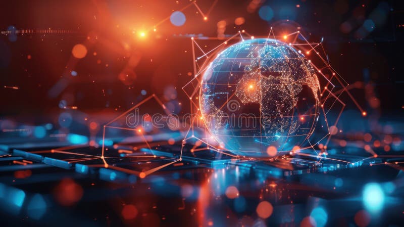 The World Wide Web in the Form of a Globe in the Phone. Global Internet ...