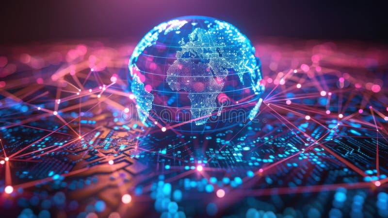 The World Wide Web in the Form of a Globe in the Phone. Global Internet ...