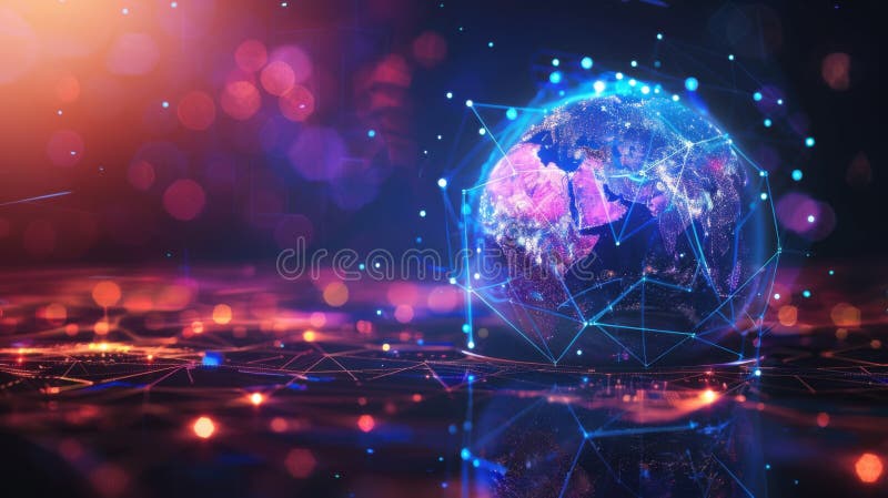 The World Wide Web in the Form of a Globe in the Phone. Global Internet ...