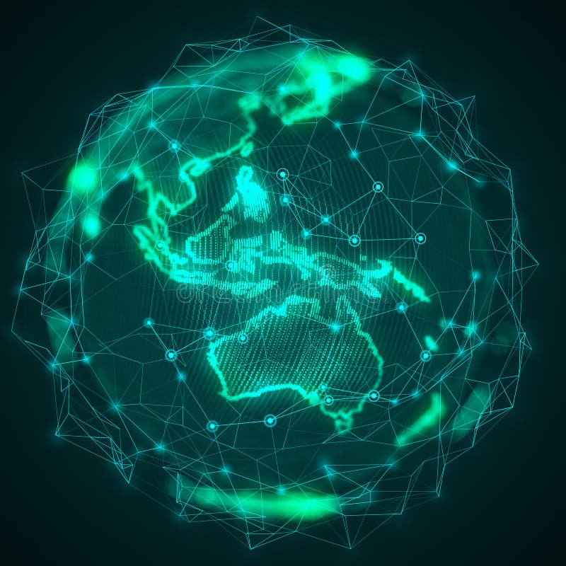 World Wide Web. Global Network Connection. World Map. Planet Earth ...
