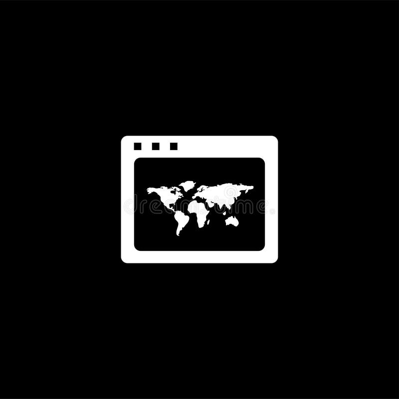 World Wide Web Icon on Black Background. Black Flat Style Vector ...