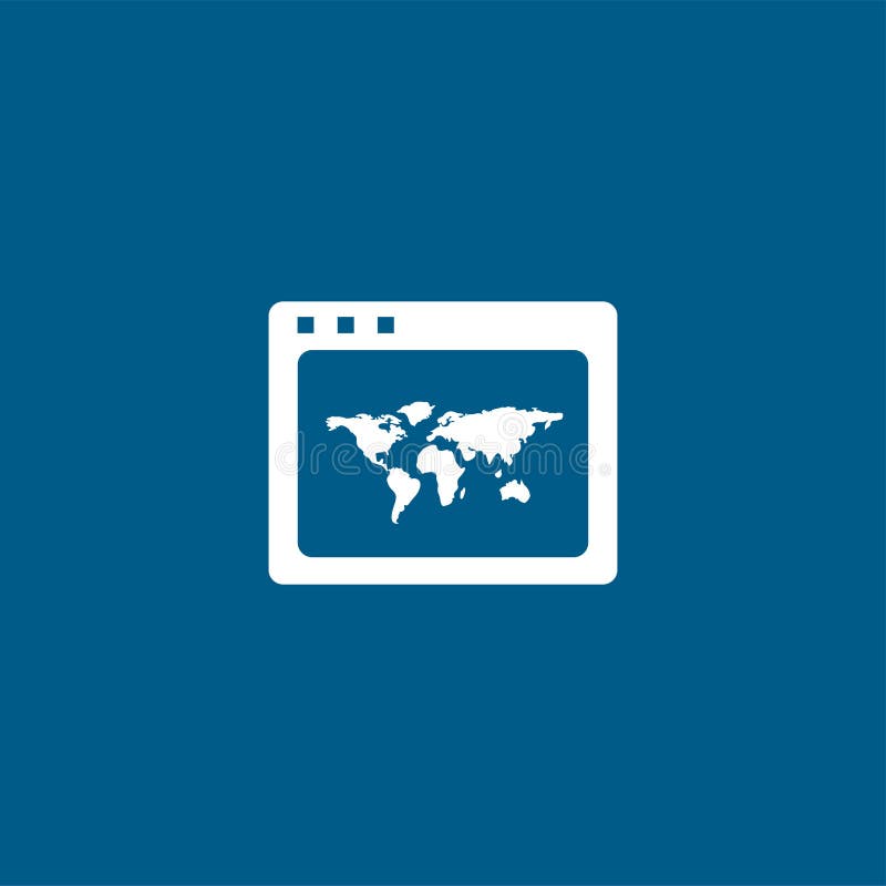 World Wide Web Icon on Blue Background. Blue Flat Style Vector ...