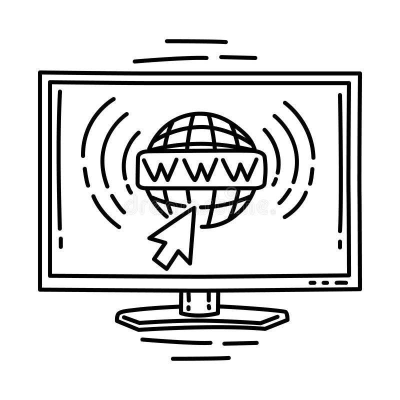 World Wide Web Icon. Doodle Hand Drawn or Outline Icon Style Stock ...