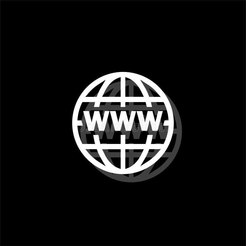 World Wide Web icon flat stock illustration. Illustration of white ...