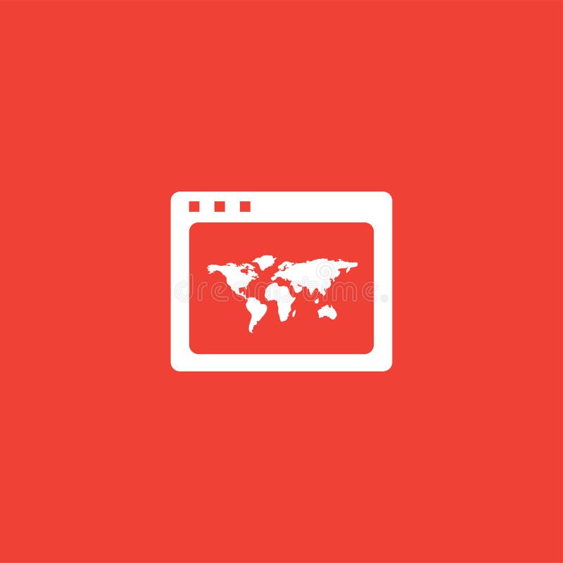World Wide Web Red Icon on White Background. Red Flat Style Vector ...