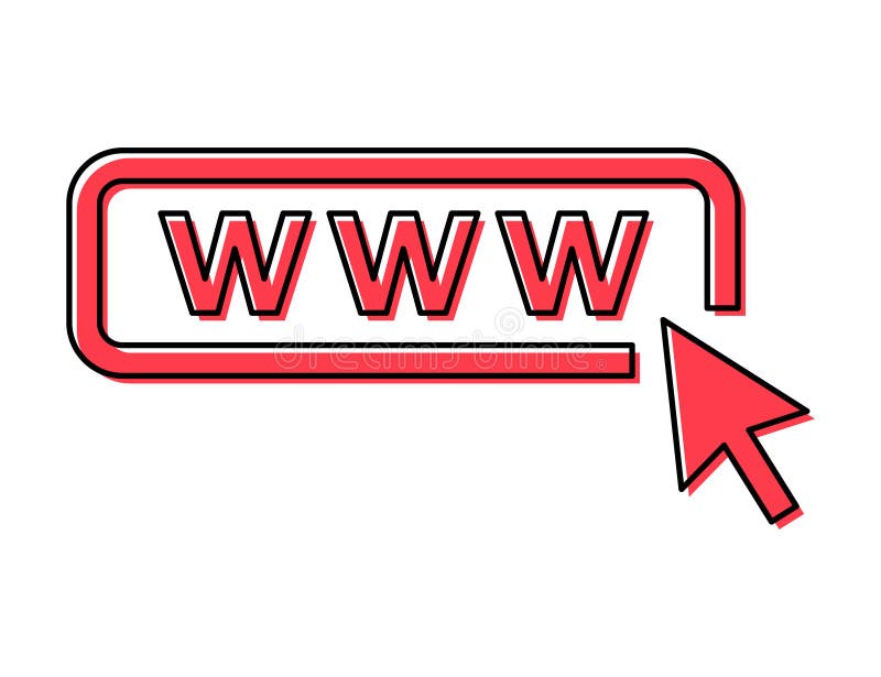 World Wide Web Icon, Www Internet Website Symbol, Click Mouse Arrow ...