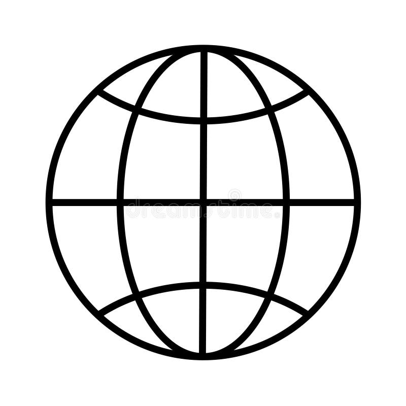World Wide Web. Simple Line Globe Icon Vector Illustration Stock Vector ...