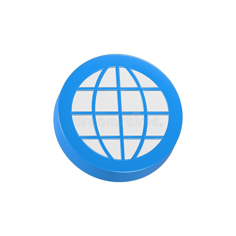 World Wide Web Symbol. Internet, Globe Hyperlink, Browser Icon 3d Stock ...