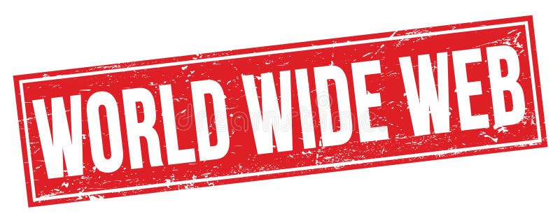 WORLD WIDE WEB Text on Red Grungy Rectangle Stamp Stock Illustration ...