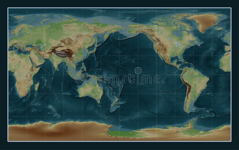 World Wiki Map - 180 PM. Compact Miller Stock Illustration ...