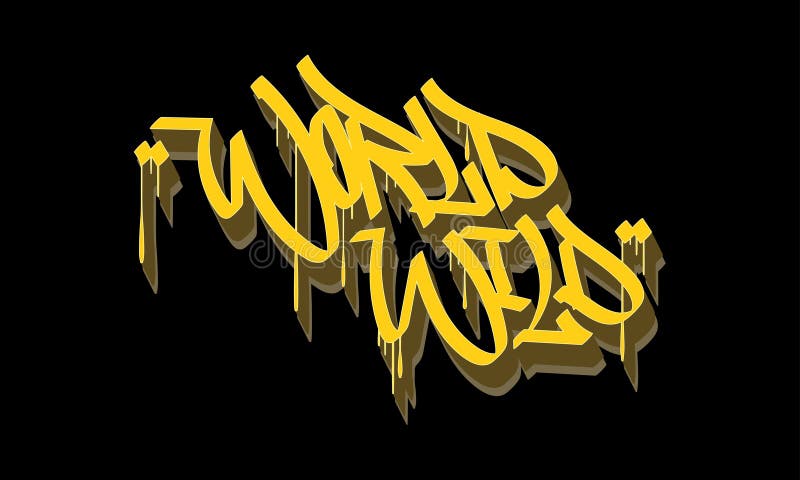 WORLD WILD Graffiti Style Design Stock Illustration - Illustration of ...