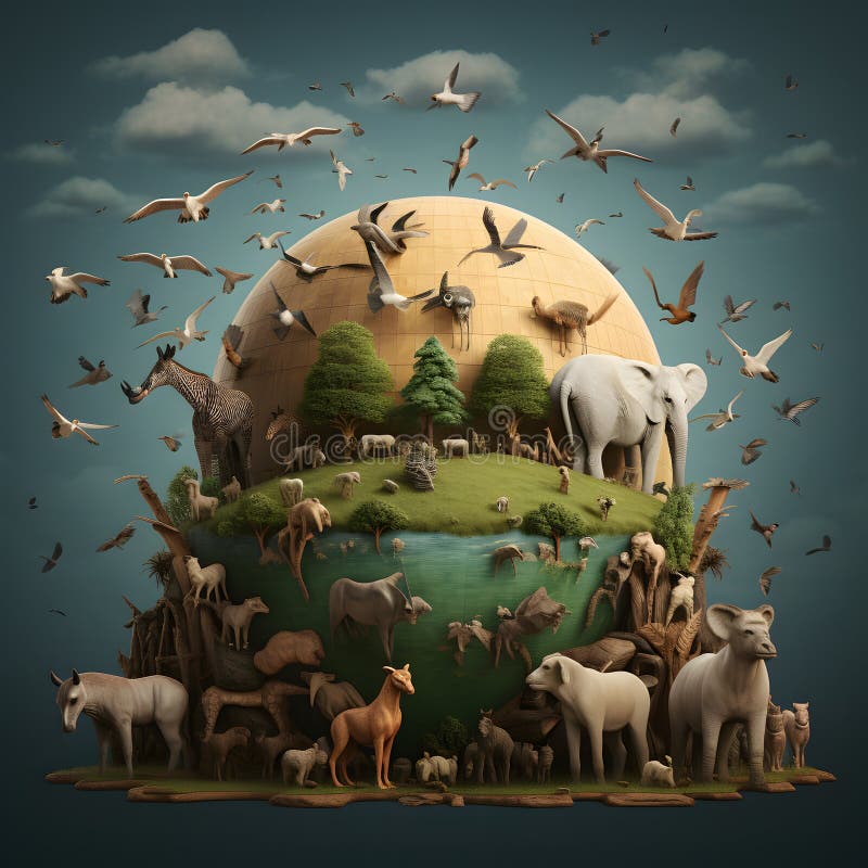 World Wildlife Day Concept. Stock Illustration - Illustration of life ...