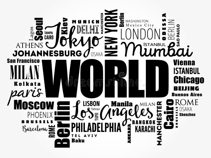 WORLD word cloud concept stock illustration. Illustration of design ...