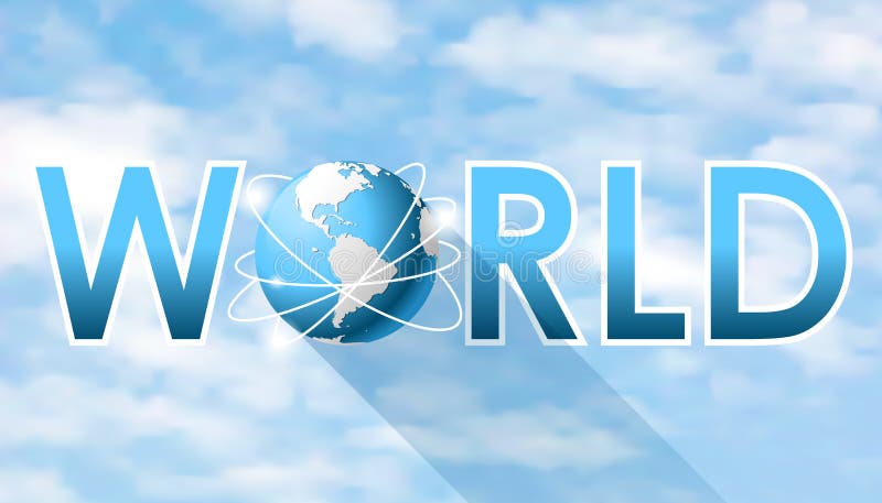 World Word with Globe Connections Network Stock Vector - Illustration ...