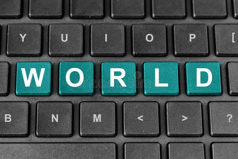 World word on keyboard stock photo. Image of geography - 40569972