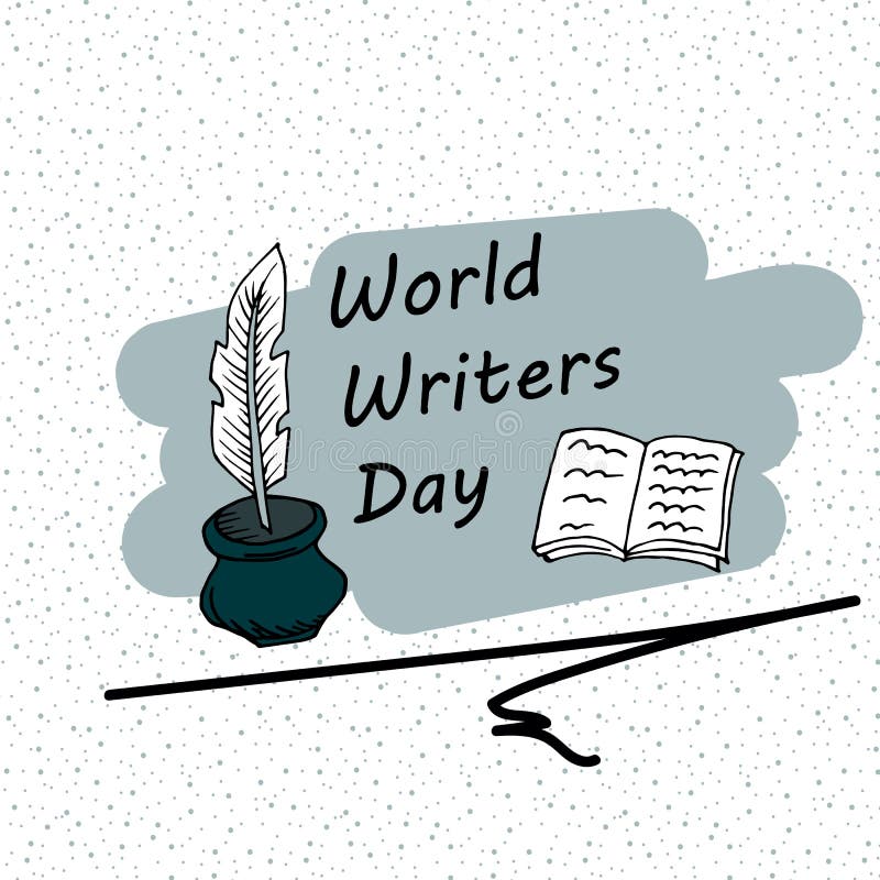 World Writer Day. Postcard, Banner, Flyer Stock Vector - Illustration ...