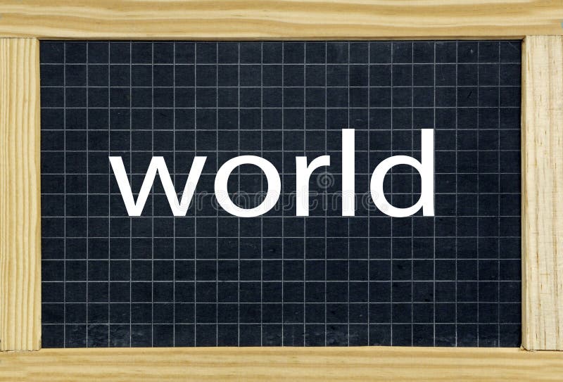 World Map Written with Toy Blocks on a World Map Stock Image - Image of ...