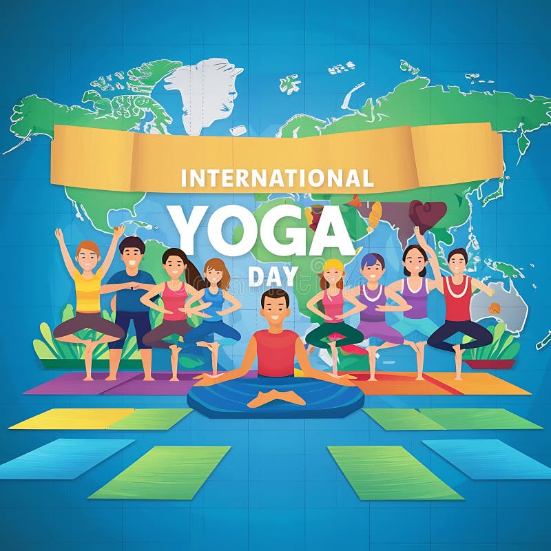 World Yoga Day, Discover the Benefits of Yoga Stock Illustration ...