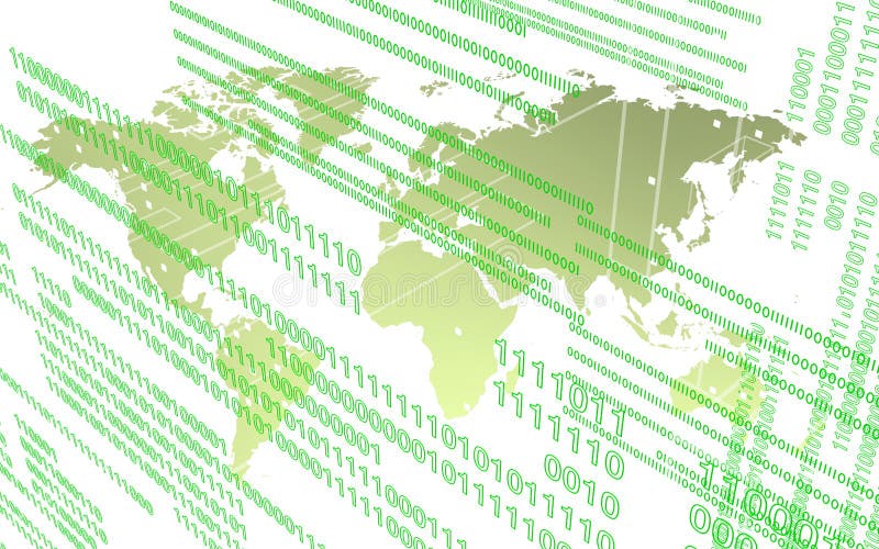 Worldmap in Tech Environment Over White Background Stock Illustration ...